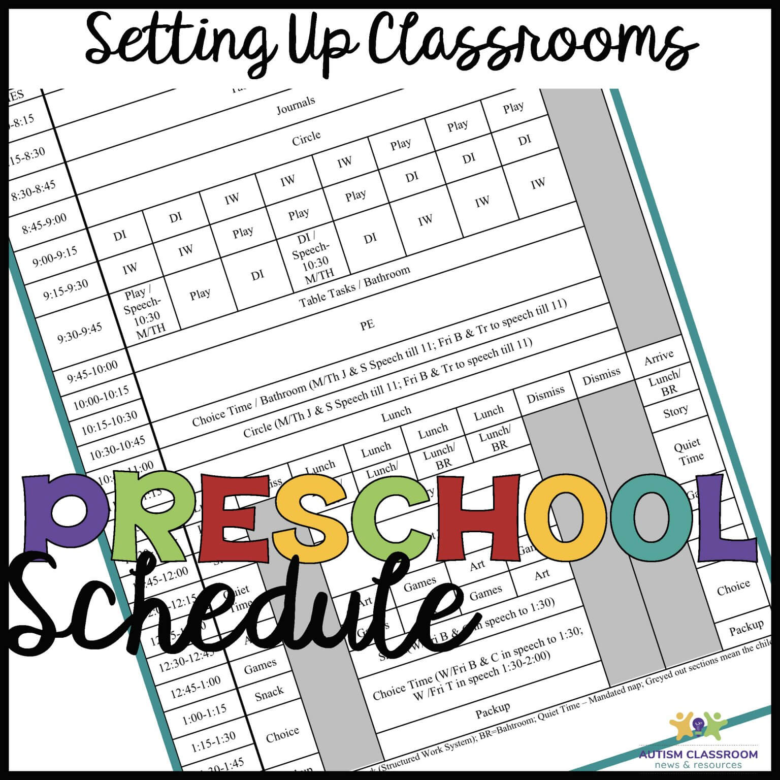 Preschool Classroom Schedule: Back to School & Setting up Classrooms ...