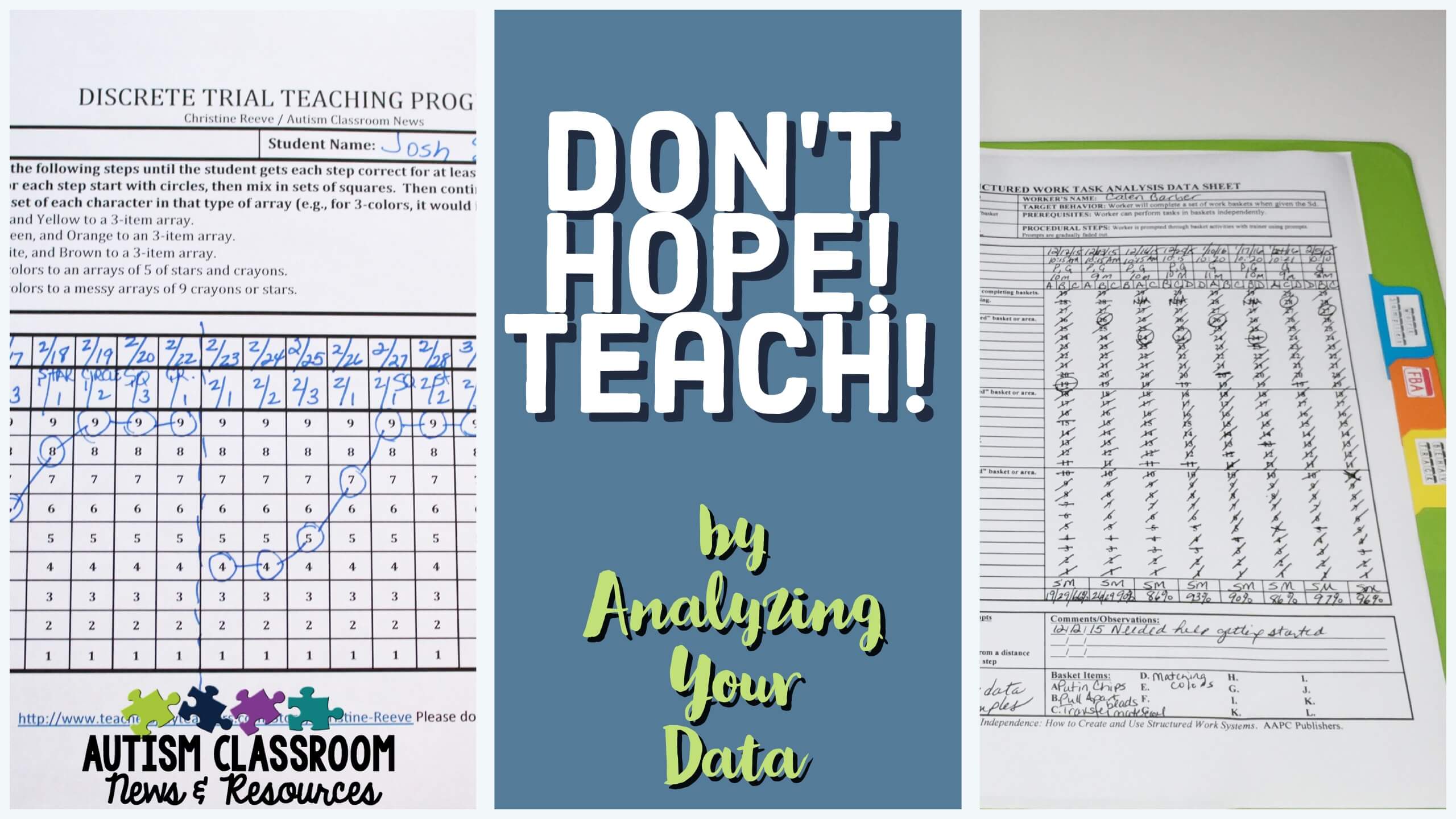 Don't Hope! TEACH! Analyze Your Data! - Autism Classroom Resources