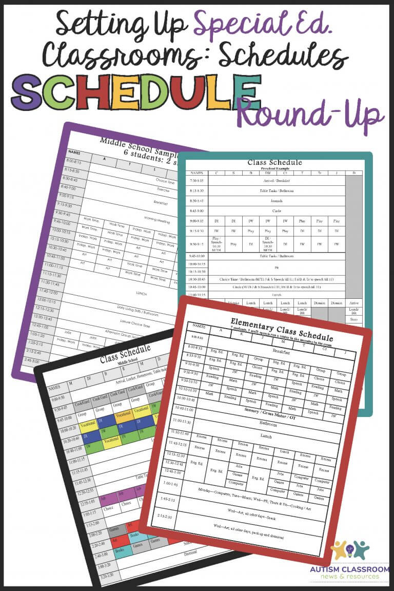 5 Schedule Examples From Special Education Classes With Free Download ...