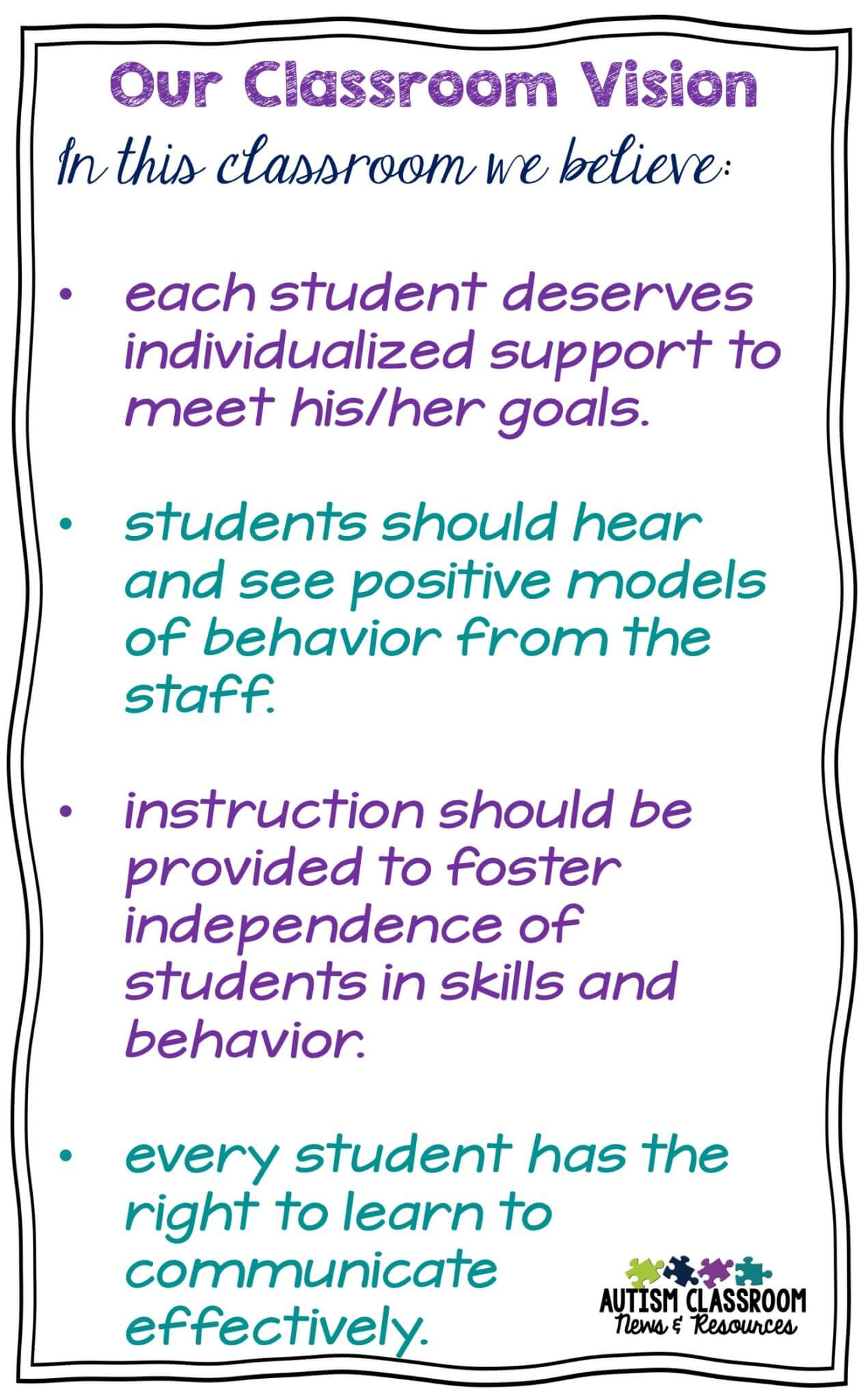 Ep. 3: Classroom Vision Statement - Autism Classroom Resources