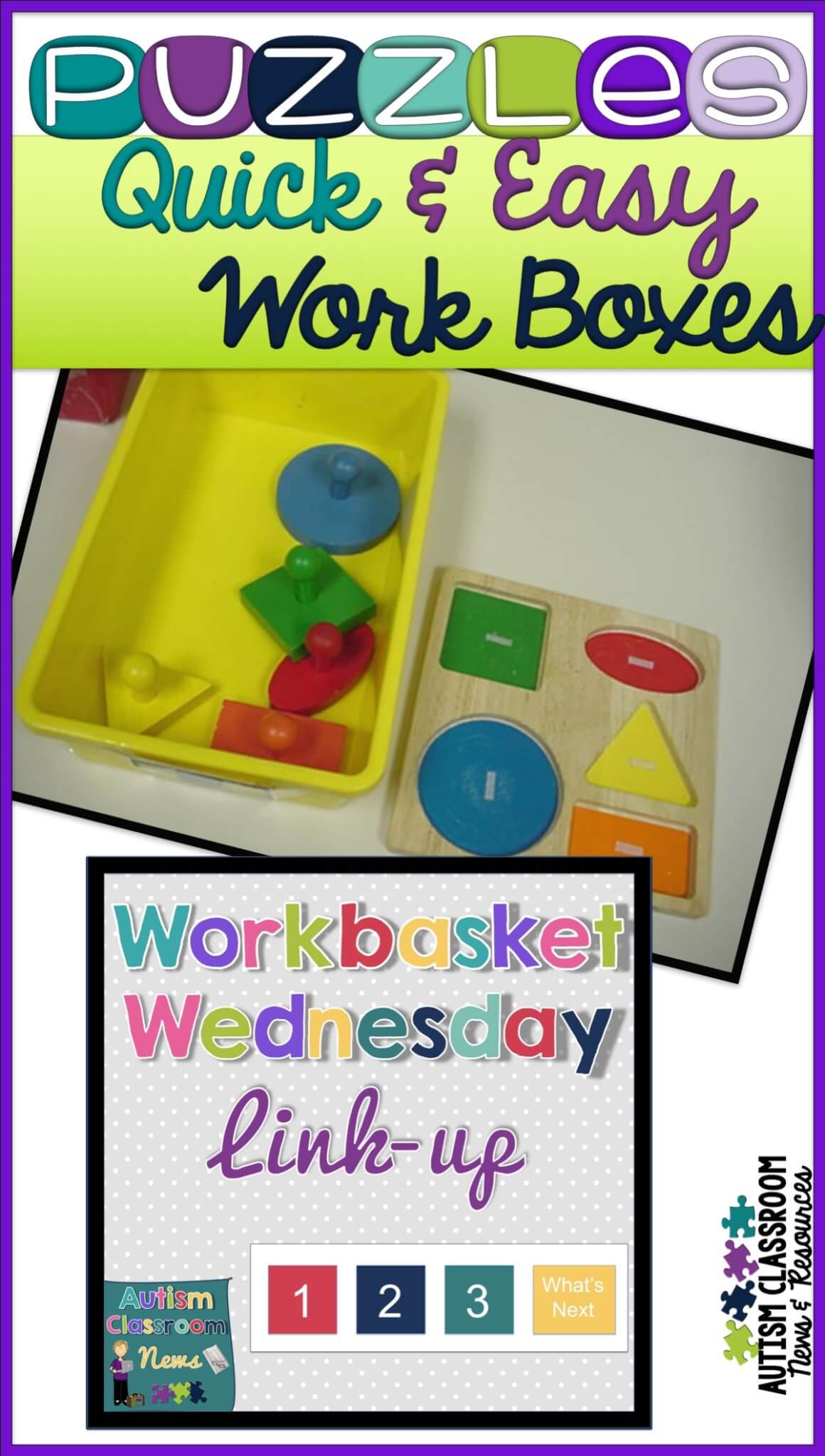 Puzzles: A Quick and Easy Work Box - Autism Classroom Resources