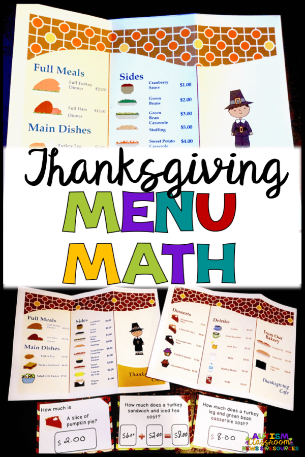How to Use Thanksgiving Menu Math to Improve Functional Skills - Autism ...