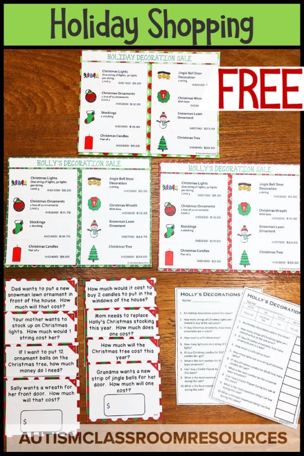 Independent Work Resources for the Winter Holidays - Autism Classroom ...