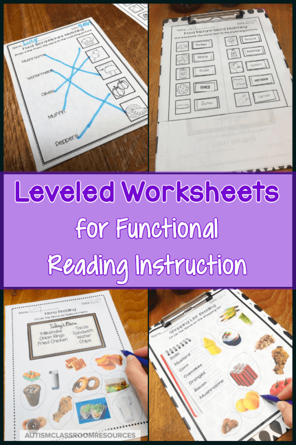 Classroom Tools You Need: Leveled Functional Reading Worksheets ...