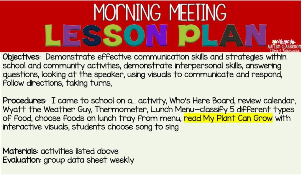 How to Run a Special Education Morning Meeting That is the Best Part of ...