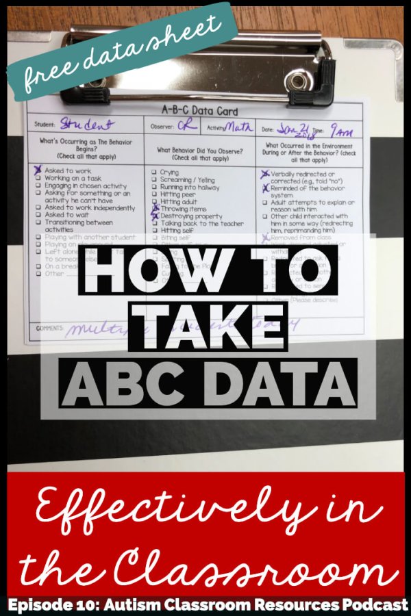 Ep. 10: How to Take ABC Data Effectively in the Classroom - Autism ...