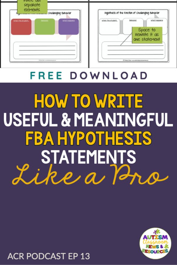 Ep. 13: How to Write Useful FBA Hypothesis Statements - Autism ...