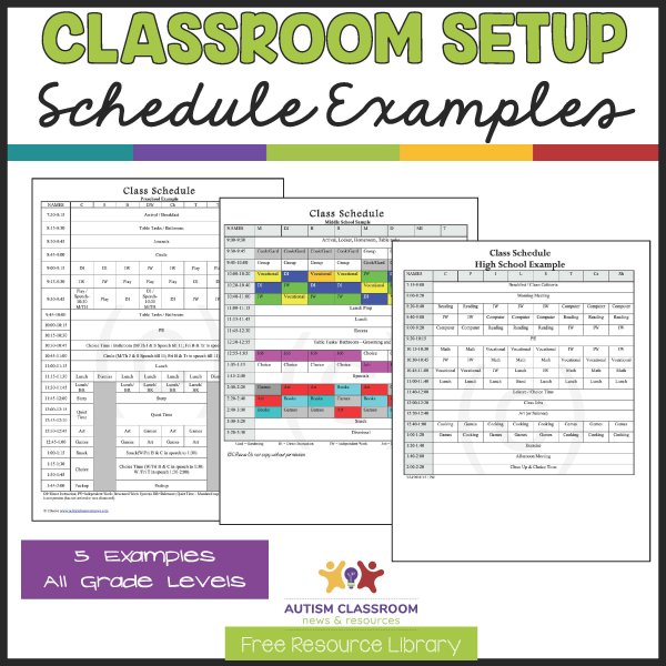 5 Schedule Examples From Special Education Classes With Free Download ...