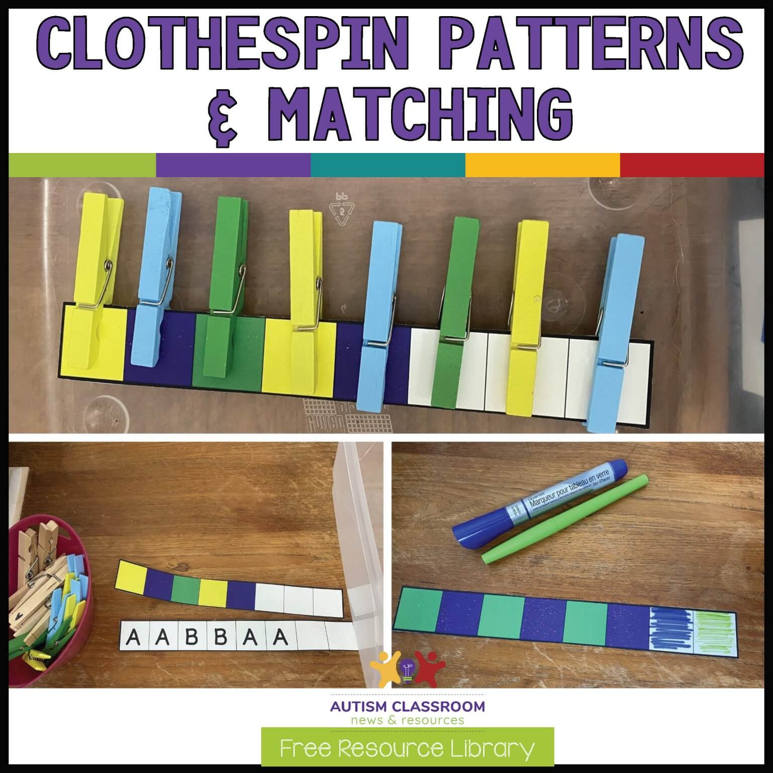 Clothespin Patterns With Free Download: Independent Work Inspiration ...