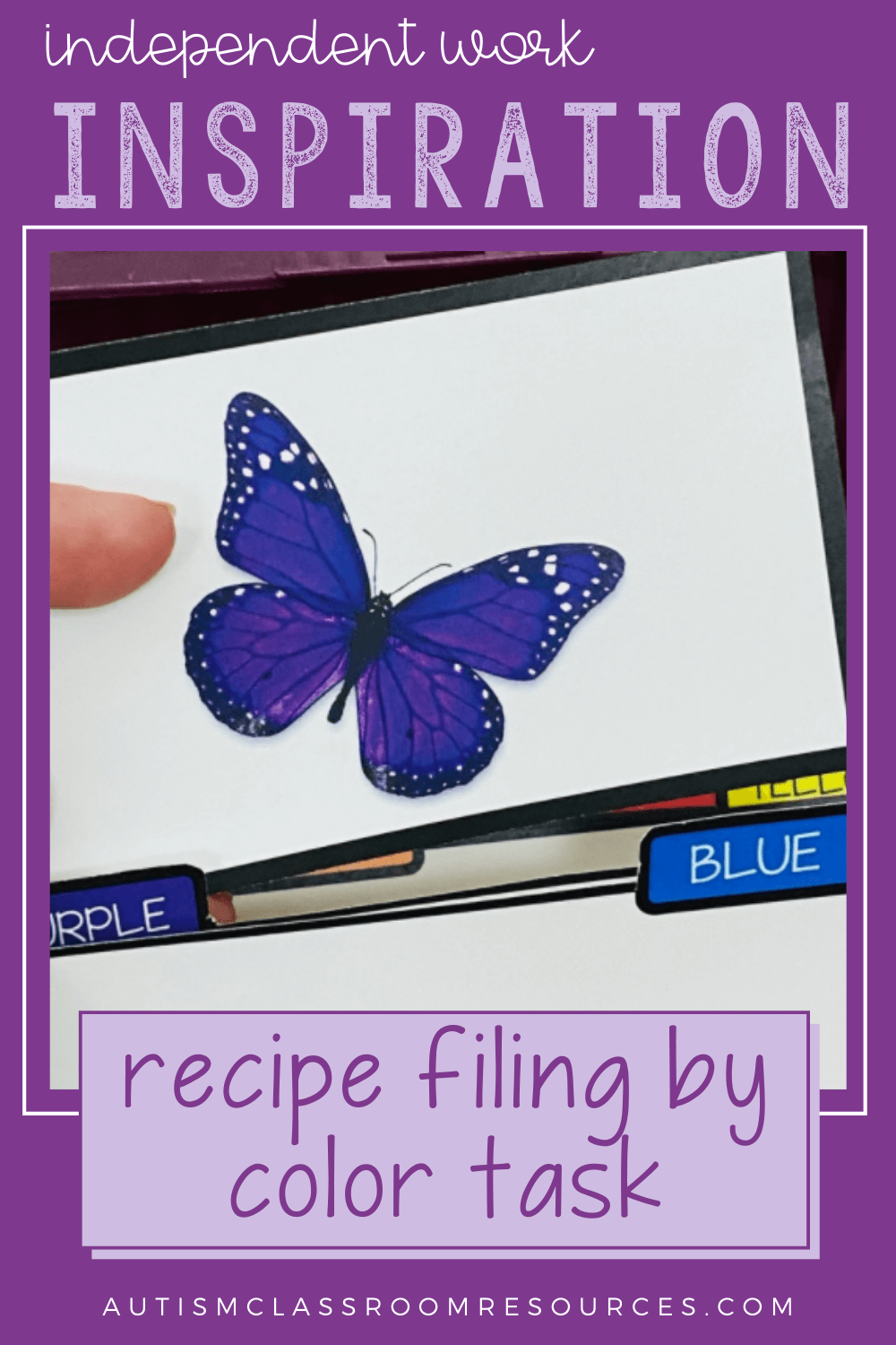 Free Task Box for Special Education: Filing By Color - Autism Classroom ...