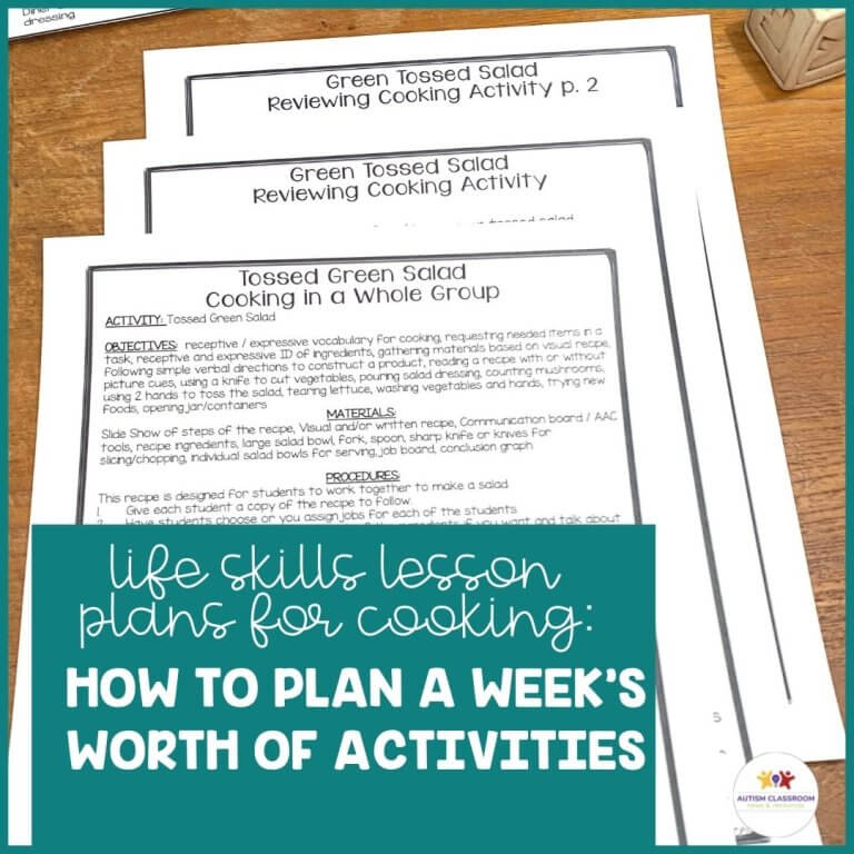 Life Skills Lesson Plans for Cooking: How to Plan A Week's Worth of ...