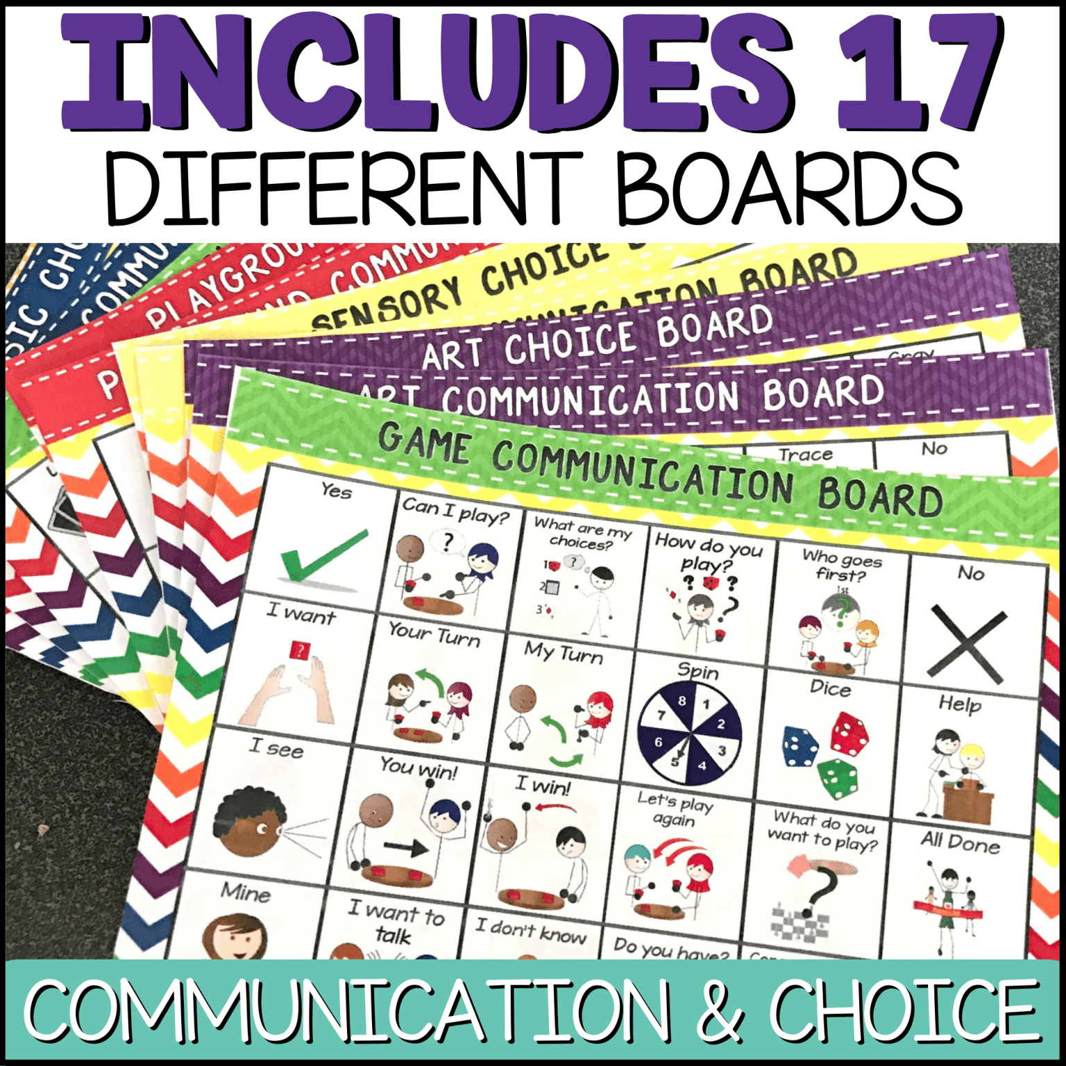 AAC Communication Boards for Nonverbal Communication, PECS, & Choice ...
