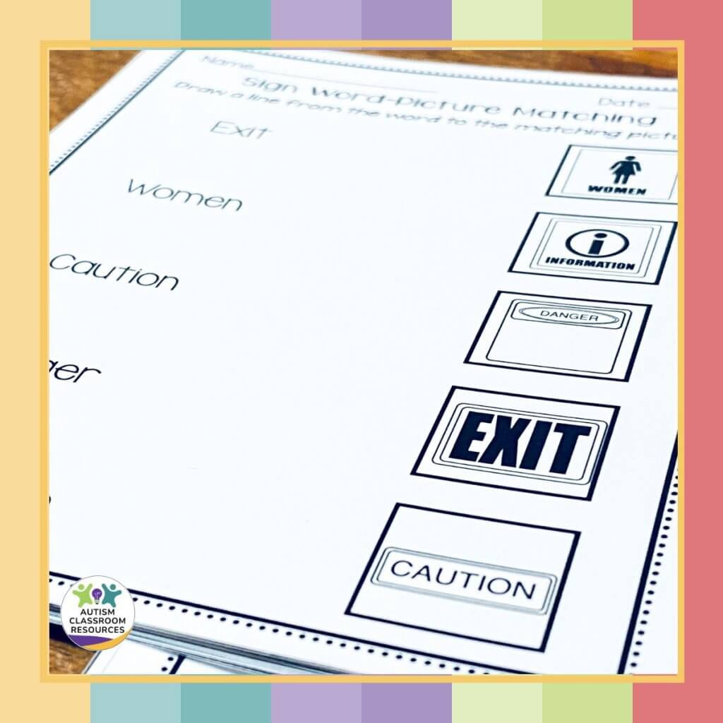 Functional Literacy Community Signs Worksheets: Reading Comprehension ...