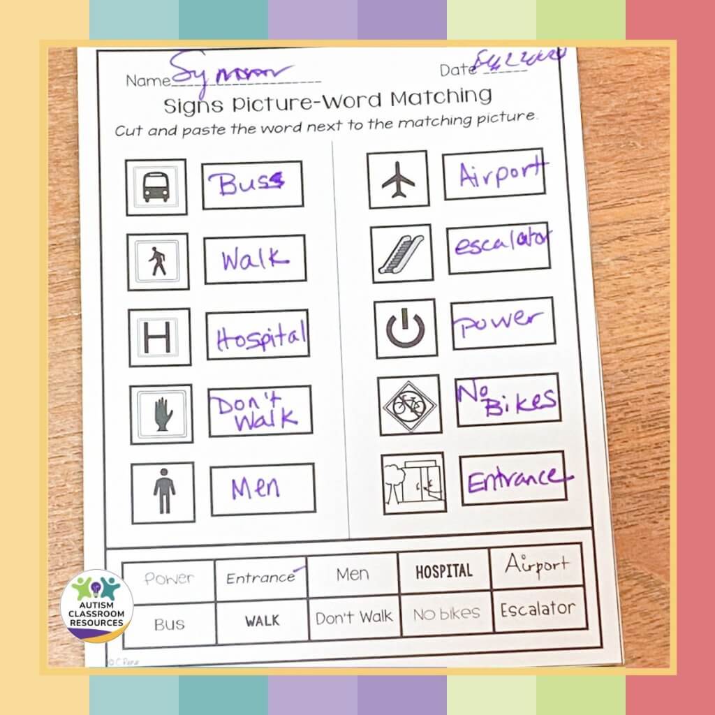 Functional Literacy Community Signs Worksheets: Reading Comprehension ...