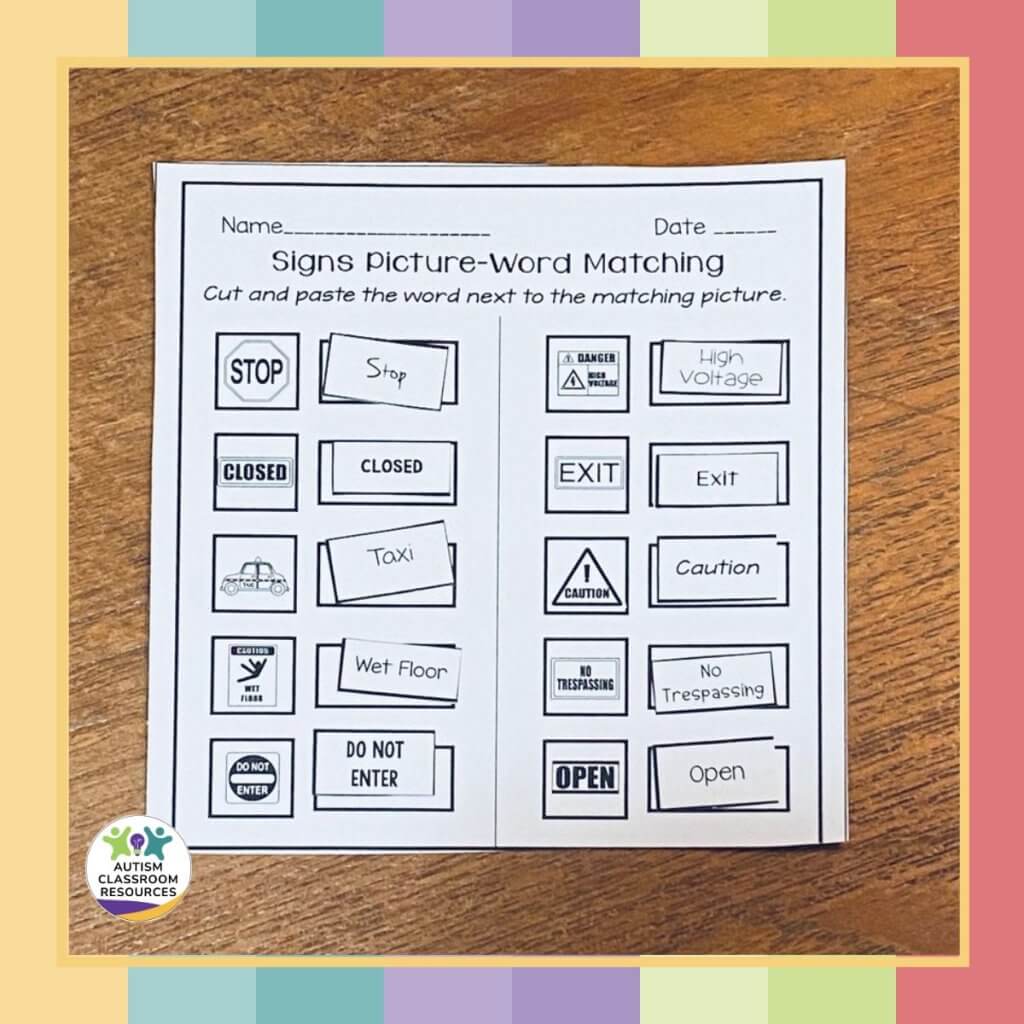 Functional Literacy Community Signs Worksheets: Reading Comprehension ...