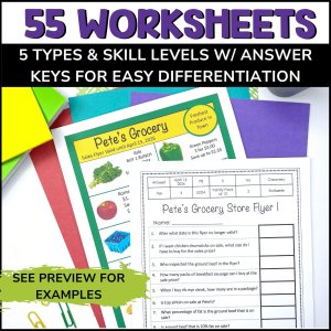 Grocery Store Math & Grocery Shopping Life Skills Special Education ...