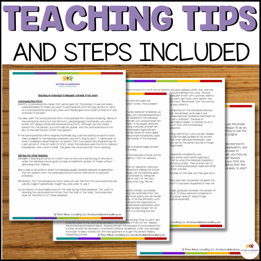 Calm Down Corner Tools: Social Stories & Visuals for Self-Regulation ...