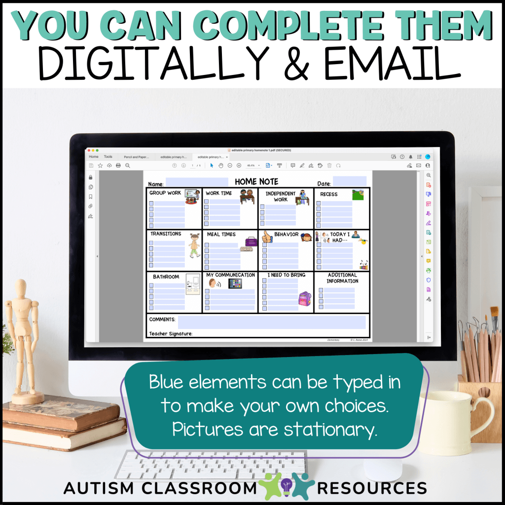 Daily Parent Communication HomeNotes for Special Education - K-5 ...