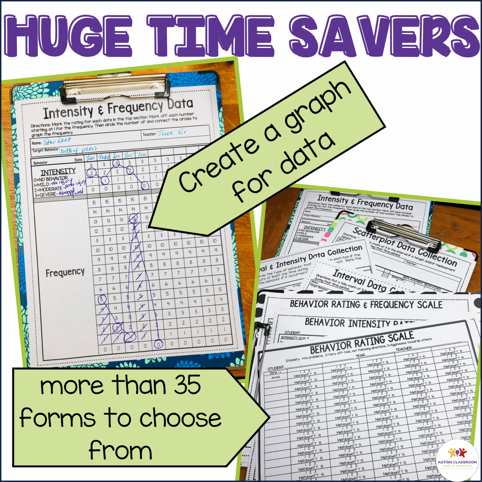 Behavior Data Sheets - Editable Behavior Tracker MegaPack for Special ...