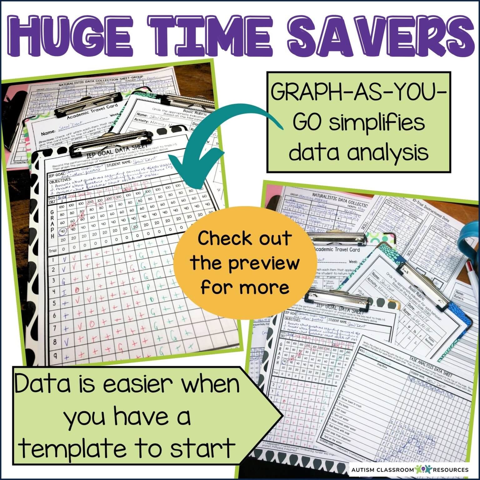 Editable IEP Goals & Objectives Tracking - Data Collection Sheets for ...