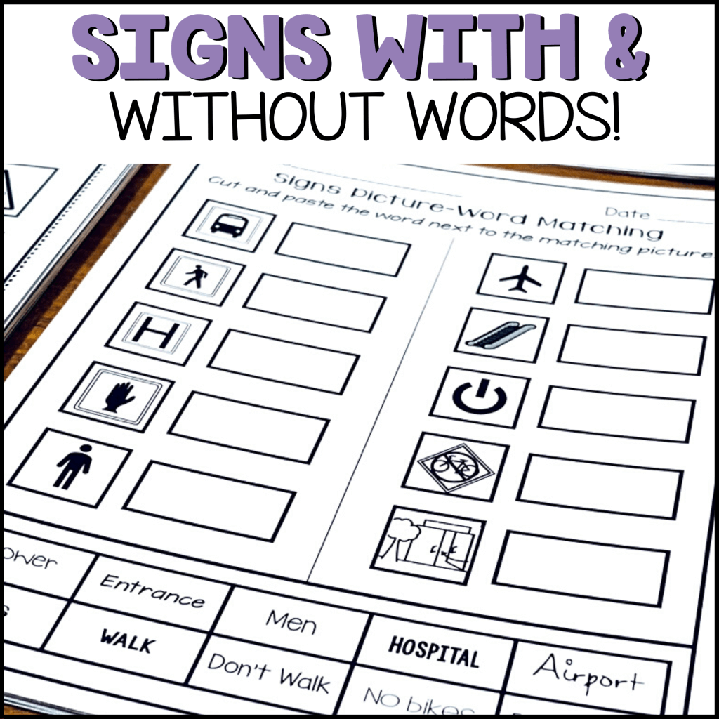 Functional Literacy Community Signs Worksheets: Reading Comprehension ...