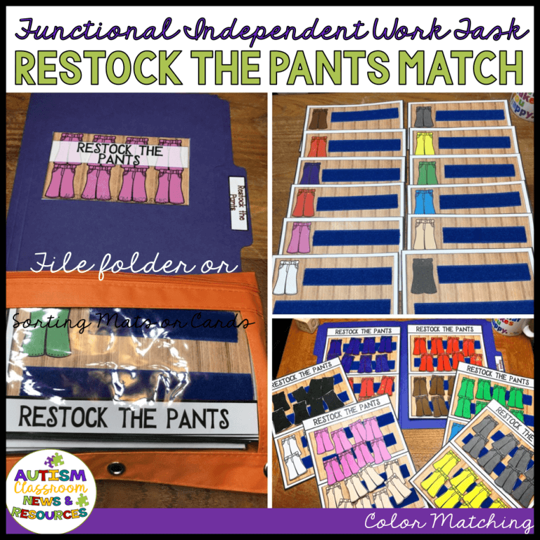 Functional Independent Work Tasks: Color Matching Activities File ...