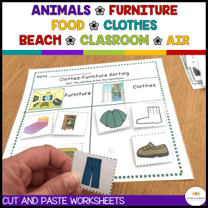 Receptive Language Vocabulary Sort File Folder Activities and ...