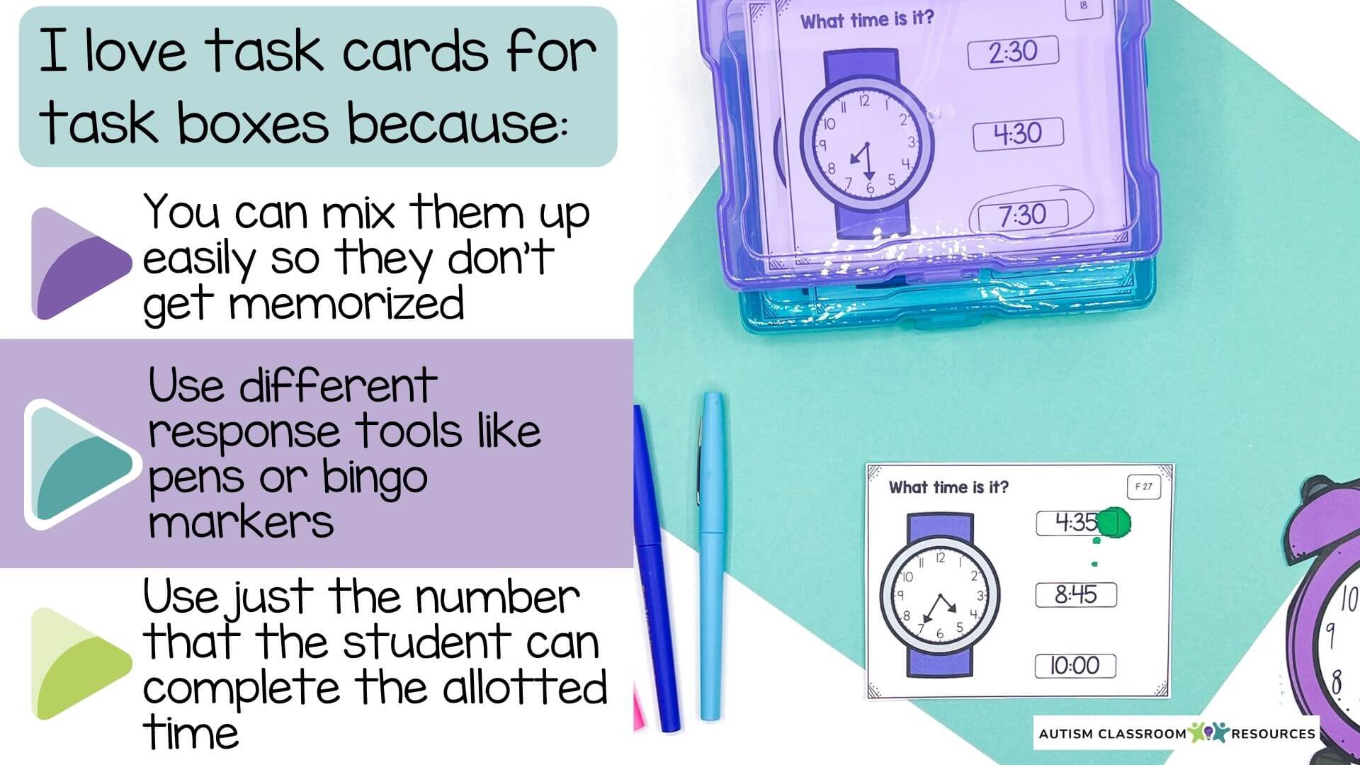 3 Task Box Activities Perfect for Telling Time Practice - Autism ...