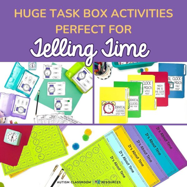 3 Task Box Activities Perfect for Telling Time Practice - Autism ...