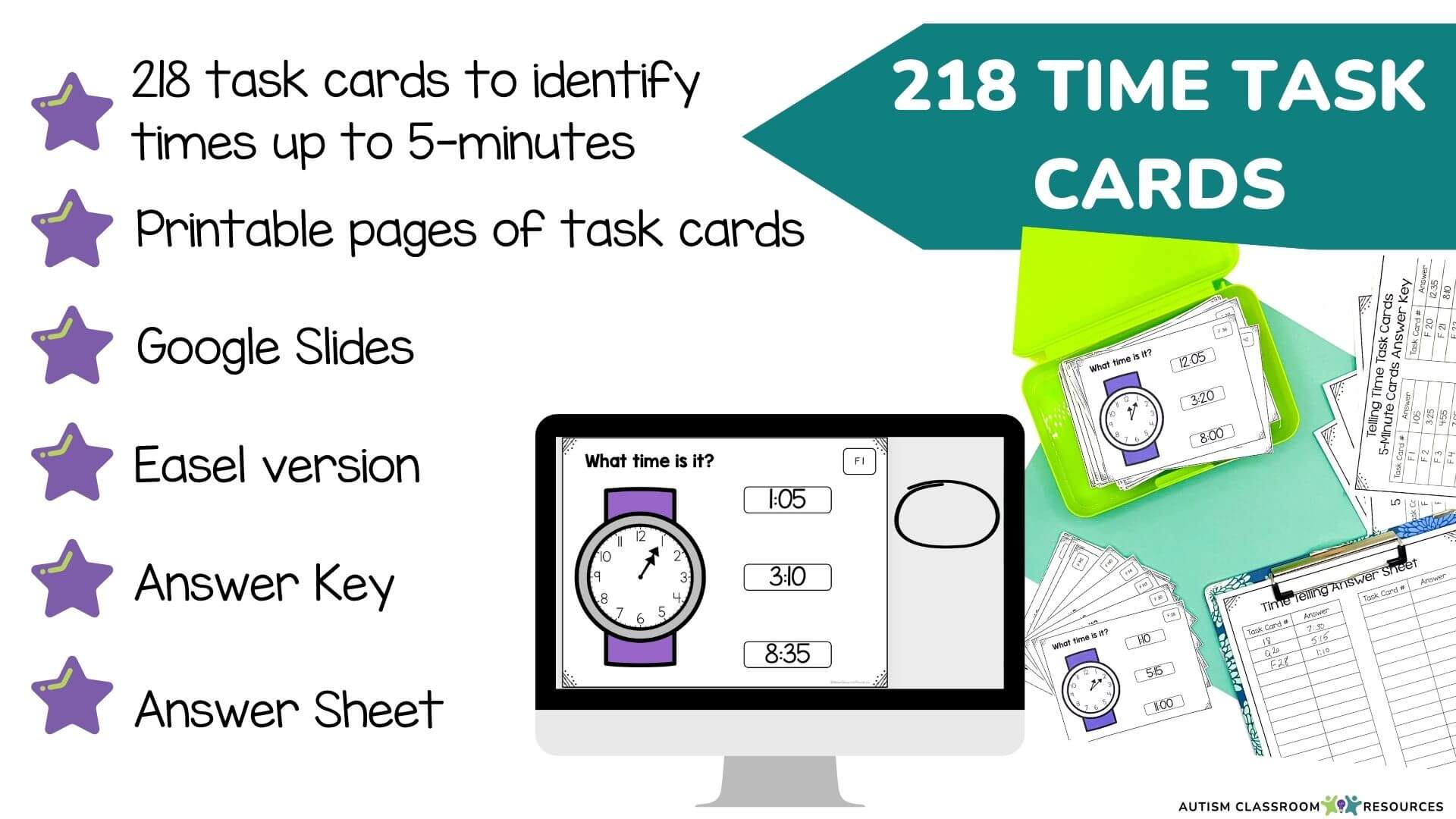 3 Task Box Activities Perfect for Telling Time Practice - Autism ...