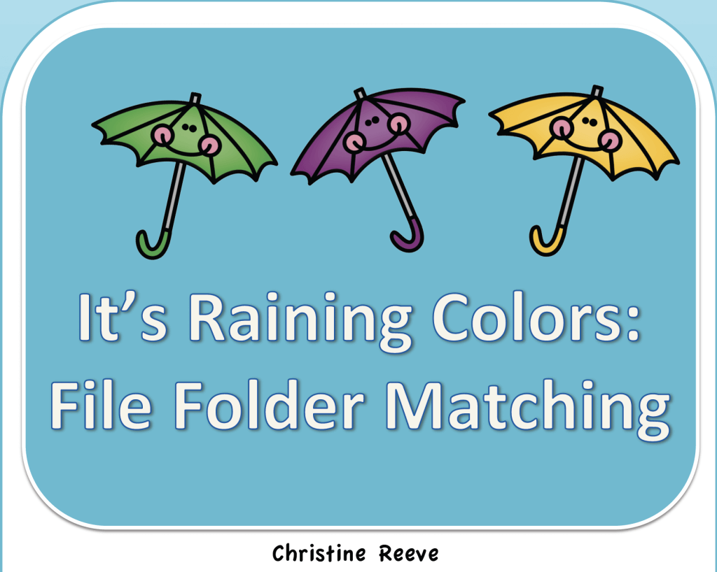 Autism / Special Education Color Matching Folder Game : It's Raining ...