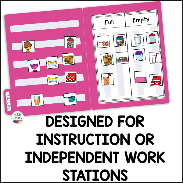 File Folder Activities Special Education: Sorting Quantity Antonyms ...