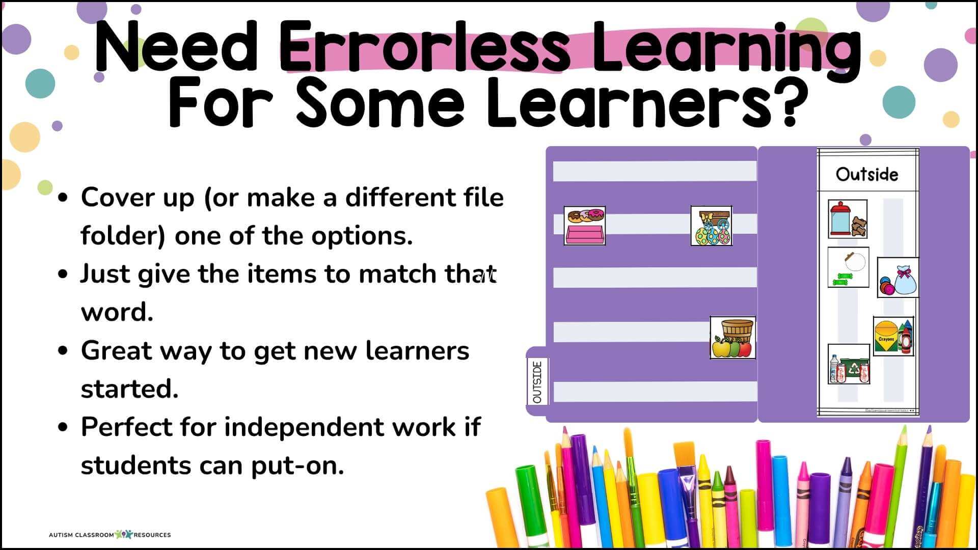 Errorless Learning Activities: How to Progress One File Folder Through ...