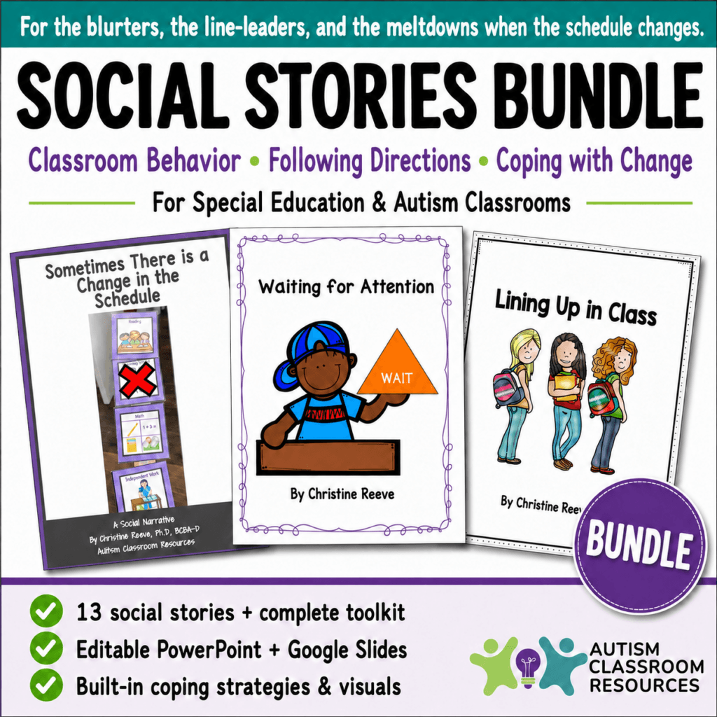Social Stories and Autism Bundle - Following Directions, Transitions ...